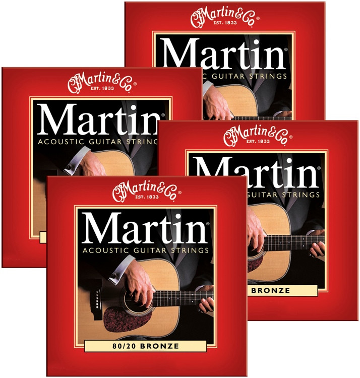 Martin M-140 4-Pack 80/20 Bronze Light Acoustic Strings | Sweetwater