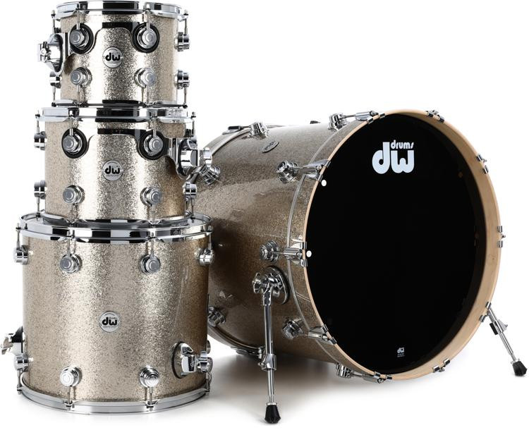 Dw Collectors Series Finishply 4 Piece Shell Pack Nickel Sparkle Glass Sweetwater