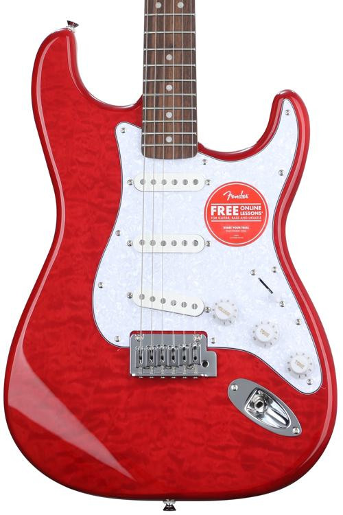 Squier Affinity Series Stratocaster QMT Electric Guitar - Crimson Red ...