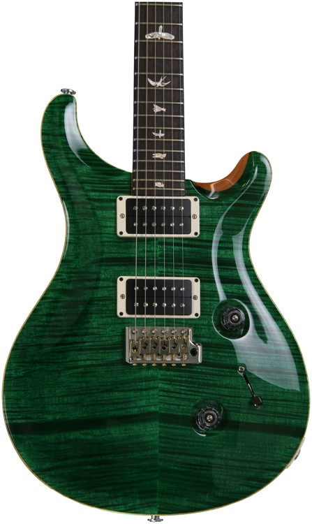 PRS Custom 24 Figured 10-Top - Emerald Green w/Natural Back, Pattern ...