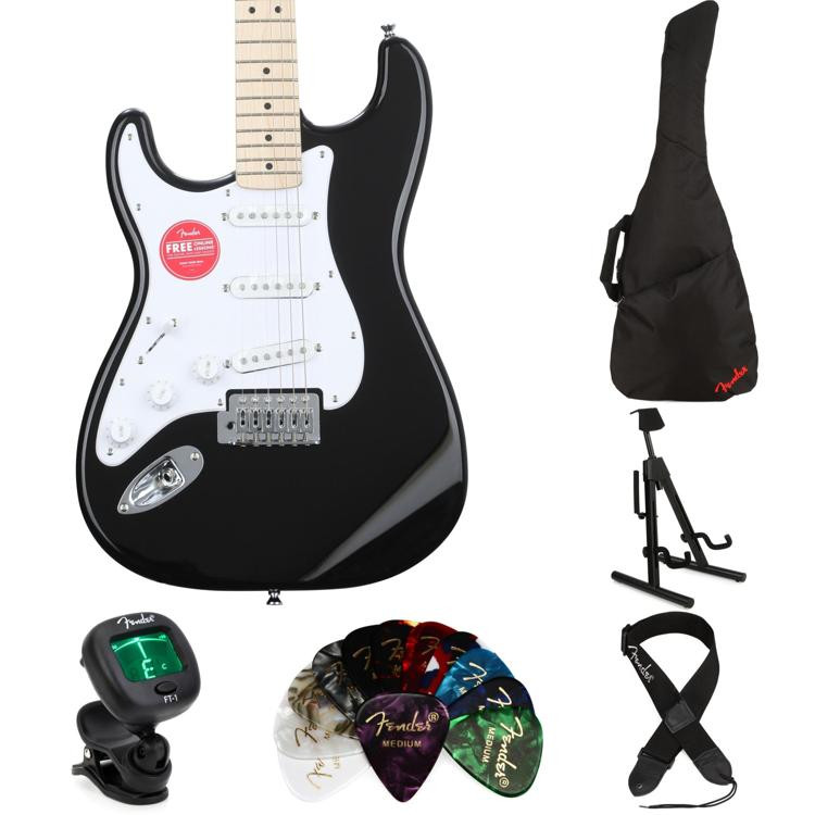 Squier Sonic Stratocaster Left-handed Electric Guitar Essentials Bundle ...