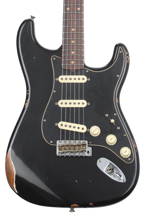 Fender Custom Shop Black Roasted Dual-Mag Strat Relic - Aged Black ...