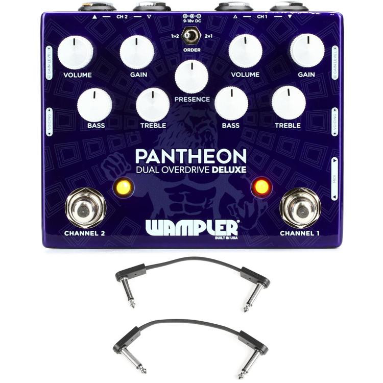 Wampler Dual Pantheon 2-channel Overdrive Pedal with 3 Patch Cables ...