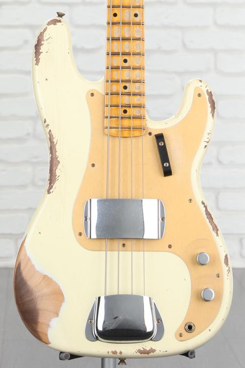 Fender Custom Shop '58 Precision Bass Heavy Relic - Vintage White ...