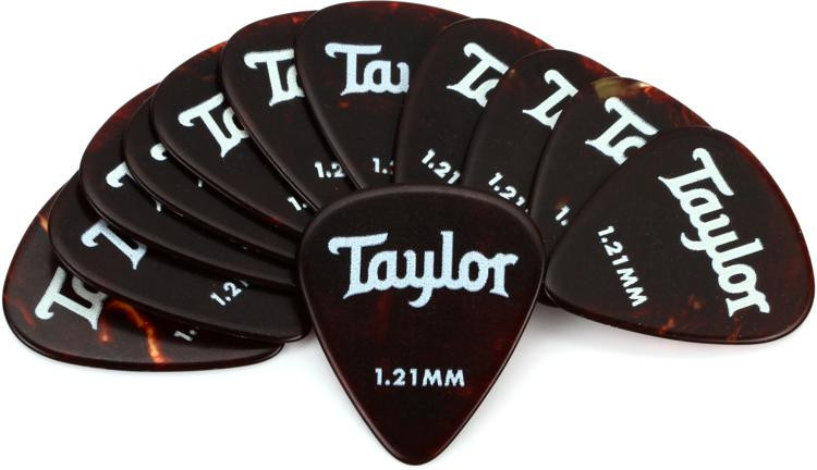 Taylor Celluloid 351 Guitar Picks 12-pack - Tortoise Shell 1.21mm ...