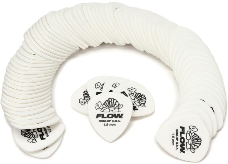 Dunlop Tortex Flow Guitar Picks - 1.50mm White (72-pack) | Sweetwater