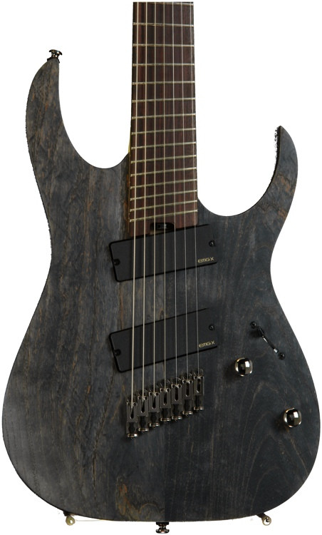 Ibanez Iron Label RGIF7 Multi-Scale - Black Stained | Sweetwater