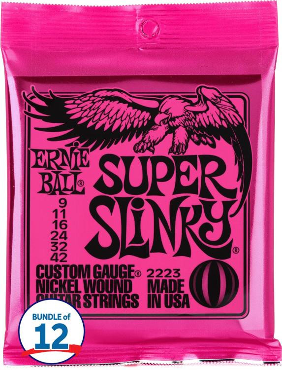 Ernie Ball 2223 Super Slinky Nickel Wound Electric Guitar Strings ...