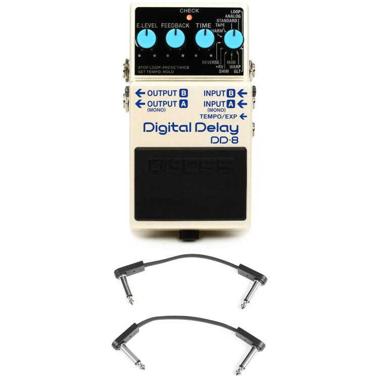 Boss DD-8 Digital Delay Pedal with 3 Patch Cables | Sweetwater
