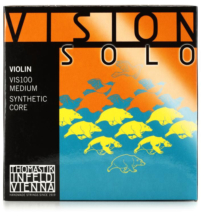 Thomastik-Infeld VIS100 Vision Solo Violin String Set - 4/4 Size with Aluminum-wound D String ...
