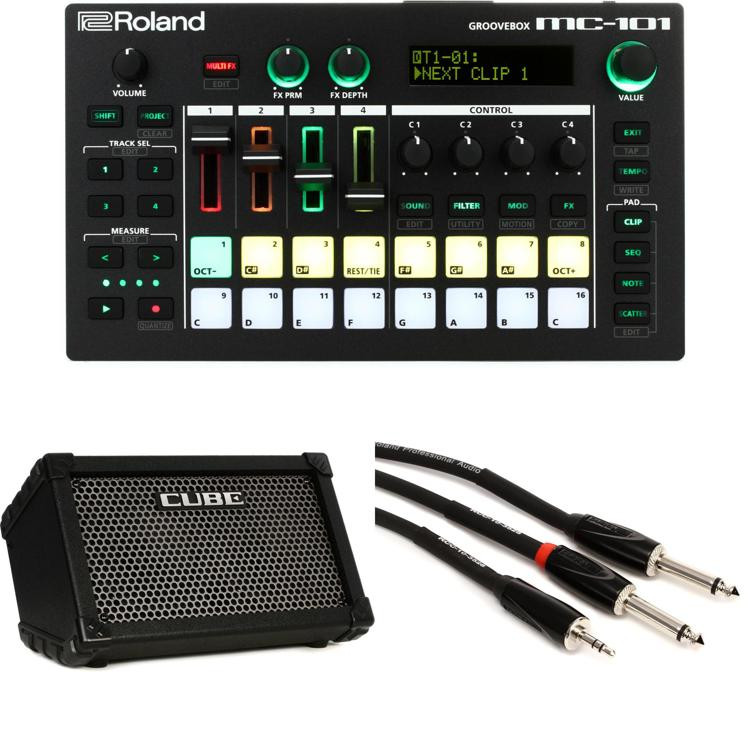 Roland Groove Box Bundle - Roland MC101, CUBE Street and Insert Cable ...