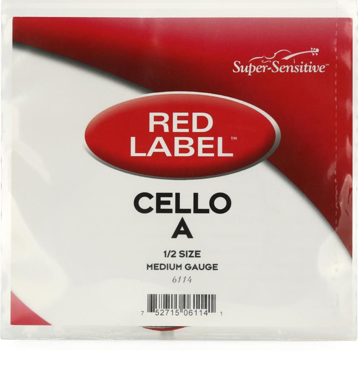 Super-Sensitive 6114 Red Label Cello A String - 1/2 Size | Sweetwater