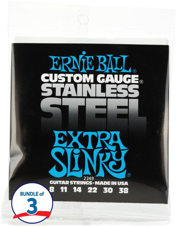 Ernie Ball 2249 Extra Slinky Stainless Steel Wound Electric Guitar ...