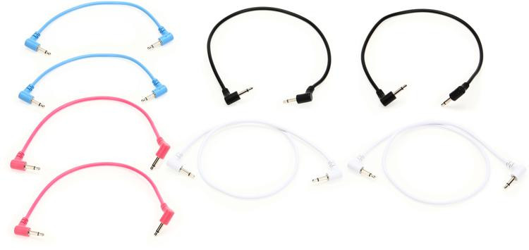 Modbap Modular Shorty Variety Pack Patch Cables - Angled 3.5mm TS Male to Angled 3.5mm TS Male 8 ...