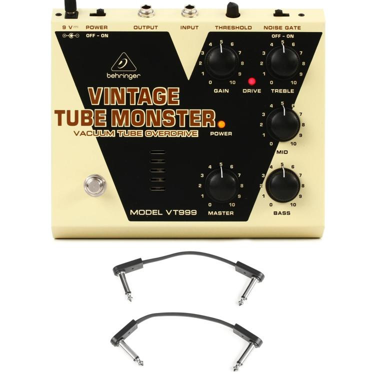 Behringer VT999 Vintage Tube Monster Overdrive Pedal with 3 Patch Cables | Sweetwater