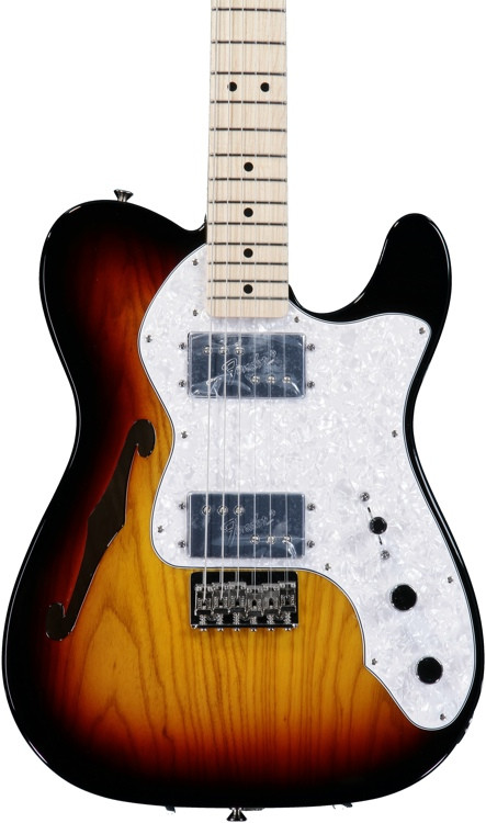 Fender '72 Telecaster Thinline - 3-Color Sunburst w/ Maple Fingerboard ...