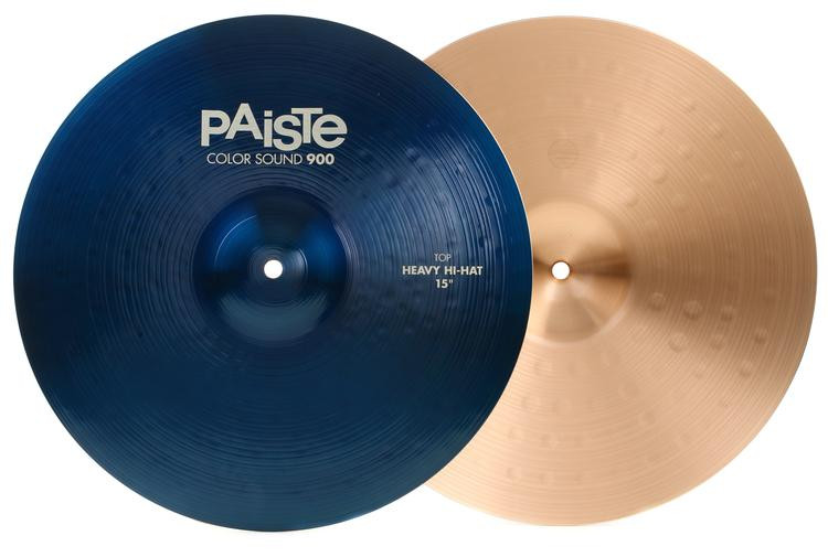 Paiste 15 inch Color Sound 900 Blue Heavy Hi-hat Cymbals | Sweetwater