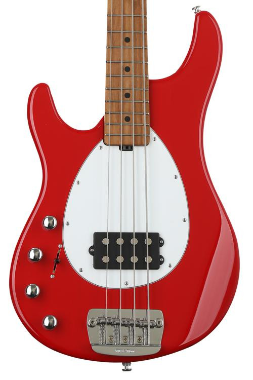 Ernie Ball Music Man Sterling 4 Left-Handed Bass Guitar - Scarlet Red ...