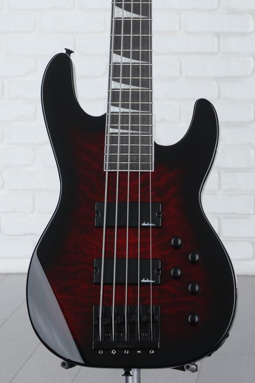 Jackson Concert Bass JS3VQ - Transparent Red Burst | Sweetwater