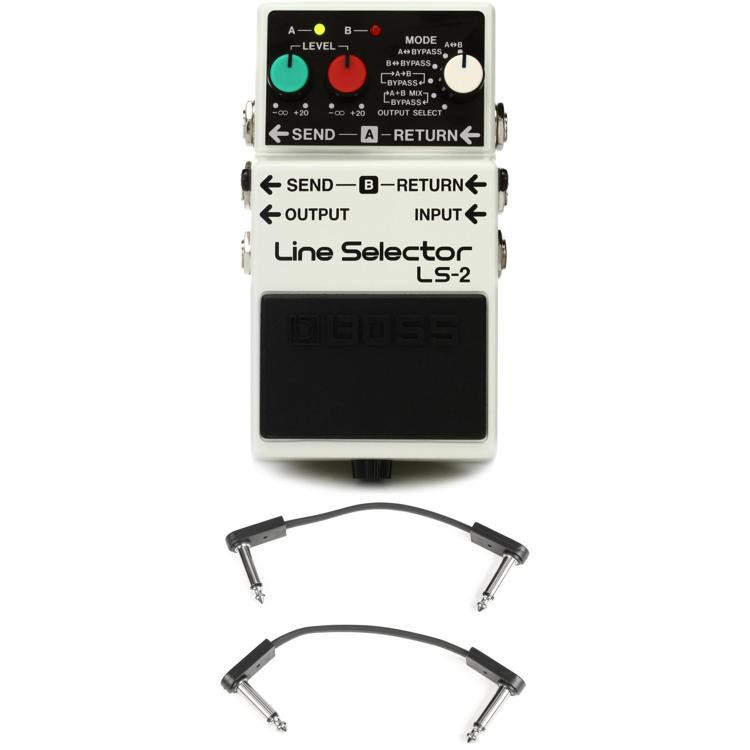 Boss LS-2 Line Selector Pedal with 3 Patch Cables | Sweetwater