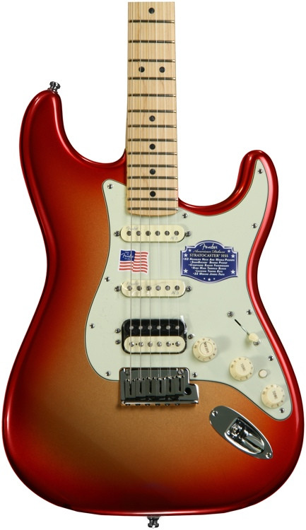 Fender American Deluxe Stratocaster HSS Shawbucker - Sunset Metallic ...