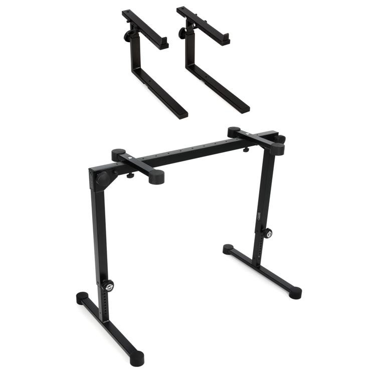 K&M 18820 Omega Pro Keyboard Stand and 2nd Tier Bundle - Black | Sweetwater