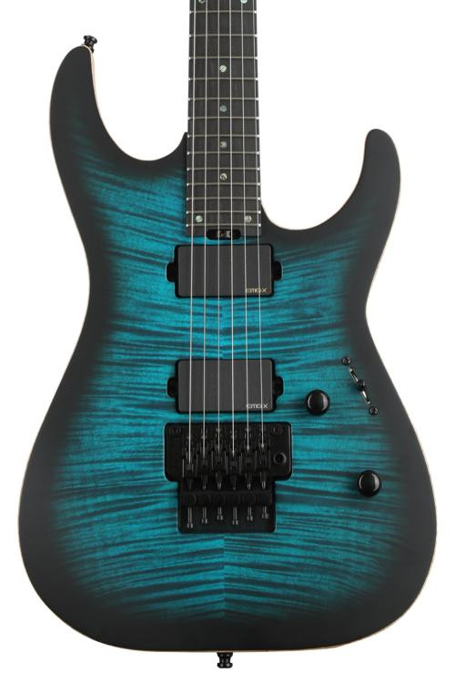 ESP USA M-II FR Flamed Maple - Satin Black Aqua Sunburst | Sweetwater