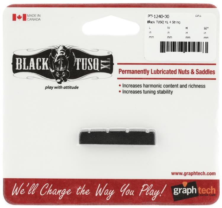 Graph Tech PT-1240-00 TUSQ XL 4-string Bass Guitar Nut - Black | Sweetwater