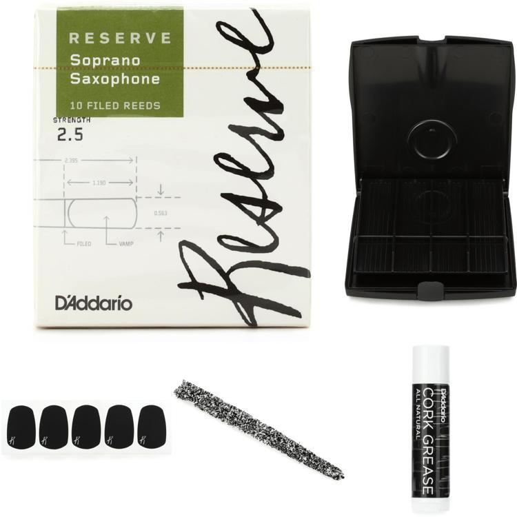 D'Addario DIR1025 - Reserve Soprano Saxophone Reeds Accessories Bundle ...