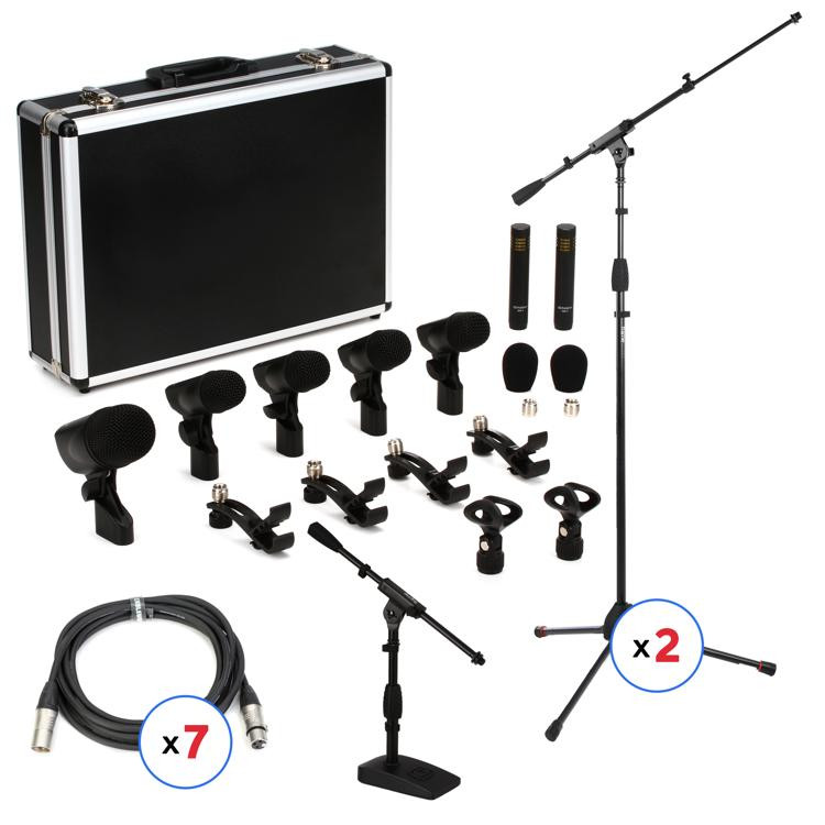 PreSonus DM-7 Drum Microphone Set Bundle with Stands and Cables ...