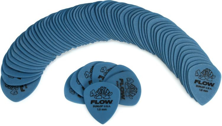 Dunlop Tortex Flow Guitar Picks - 1.00mm Blue (72-pack) | Sweetwater