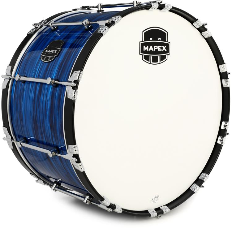 Mapex Quantum Mark II Marching Bass Drum - 14 x 24 inch - Blue Ripple | Sweetwater
