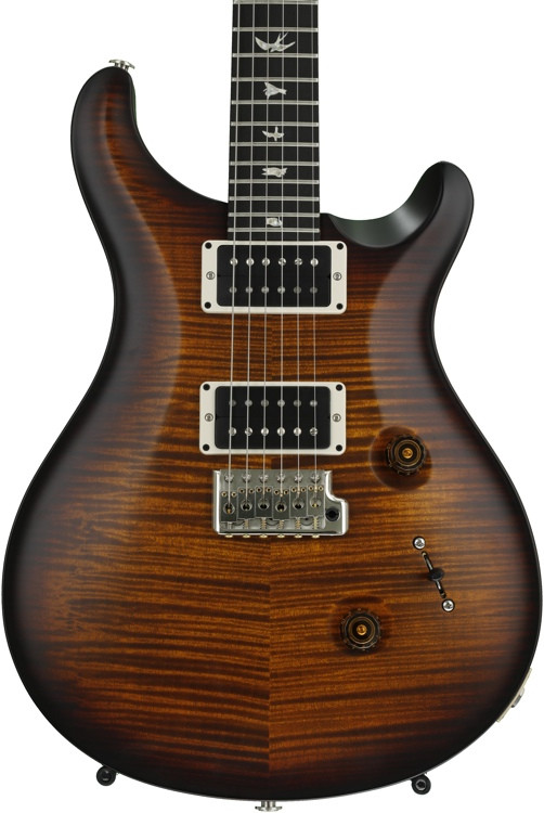 PRS Custom 24 10-Top - Satin Black Gold Wrap Burst with Pattern Thin ...
