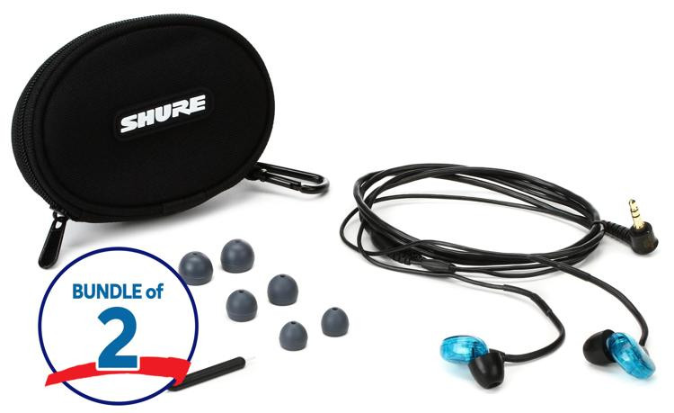 Shure SE215 Sound Isolating Earphones - Blue (2-Pack) | Sweetwater