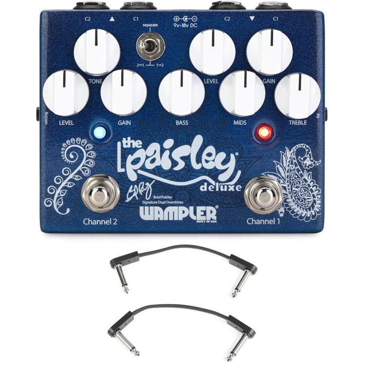 Wampler Paisley Drive Deluxe Overdrive Pedal with 3 Patch Cables Bundle ...