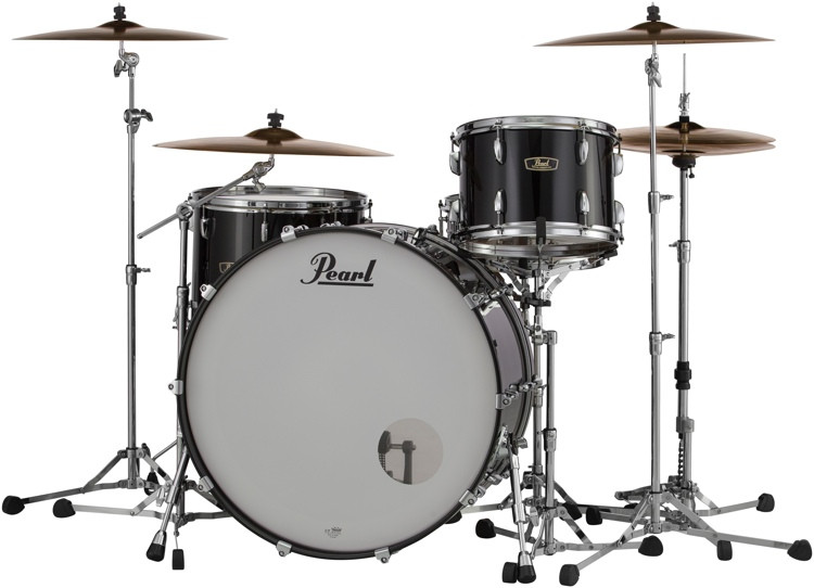 Pearl Wood Fiberglass 3-piece Shell Pack - Piano Black | Sweetwater
