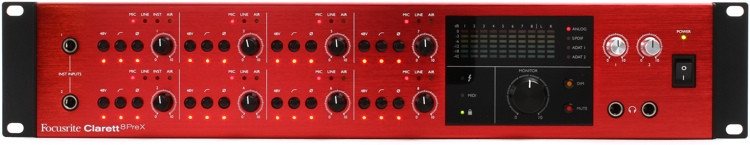 Focusrite Clarett 8Pre X 26x28 Thunderbolt Audio Interface | Sweetwater