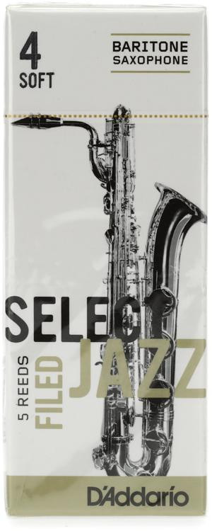 D'Addario RSF05BSX4S - Select Jazz Filed Baritone Saxophone Reeds - 4 ...