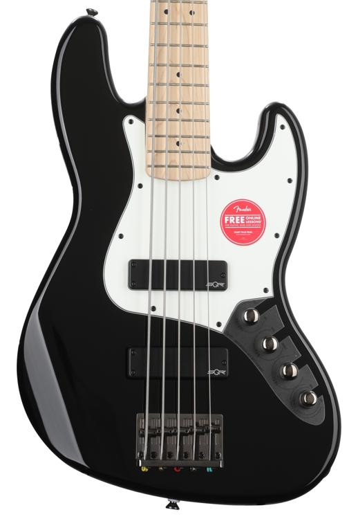 Squier Contemporary Active Jazz Bass V HH - Black | Sweetwater