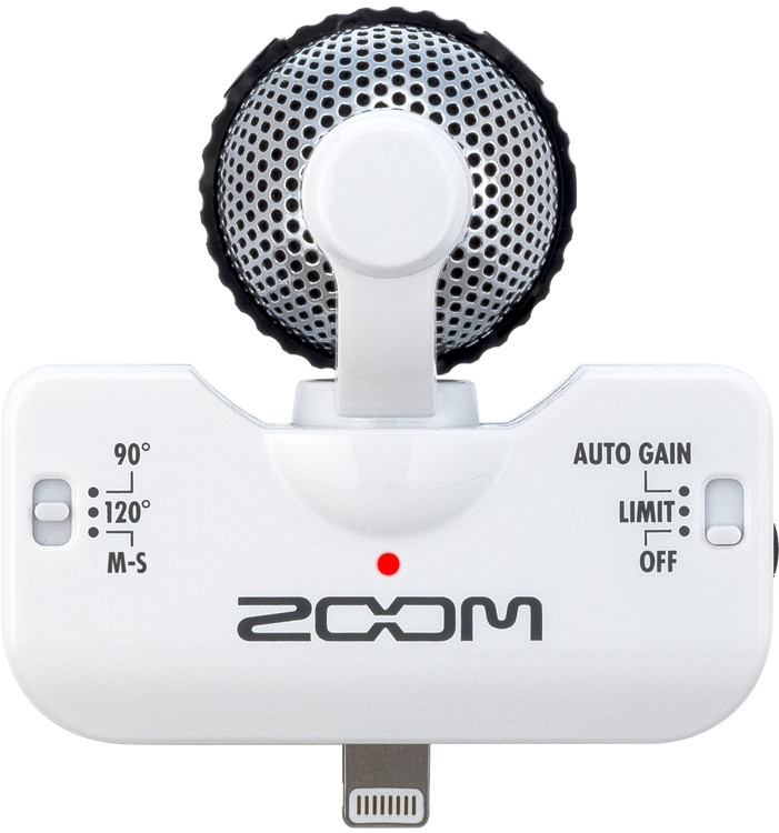 Zoom iQ5 Stereo X/Y Microphone for iOS - White | Sweetwater