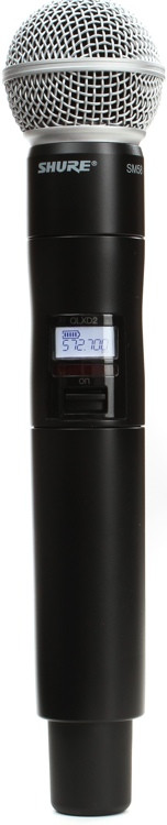 Shure QLXD2/SM58 Handheld Wireless Microphone Transmitter - J50 Band, 572-636 MHz | Sweetwater