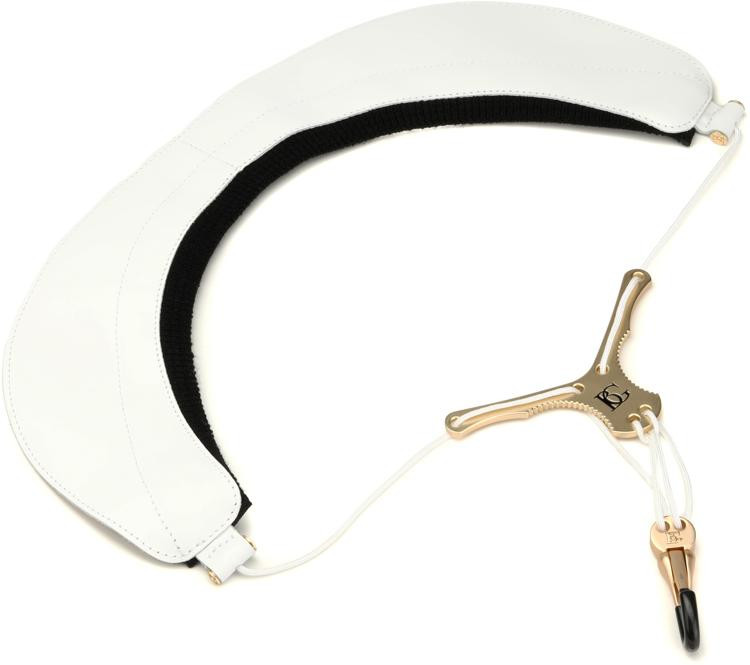 BG S78YMSH Zen Leather Saxophone Yoke Strap - White | Sweetwater