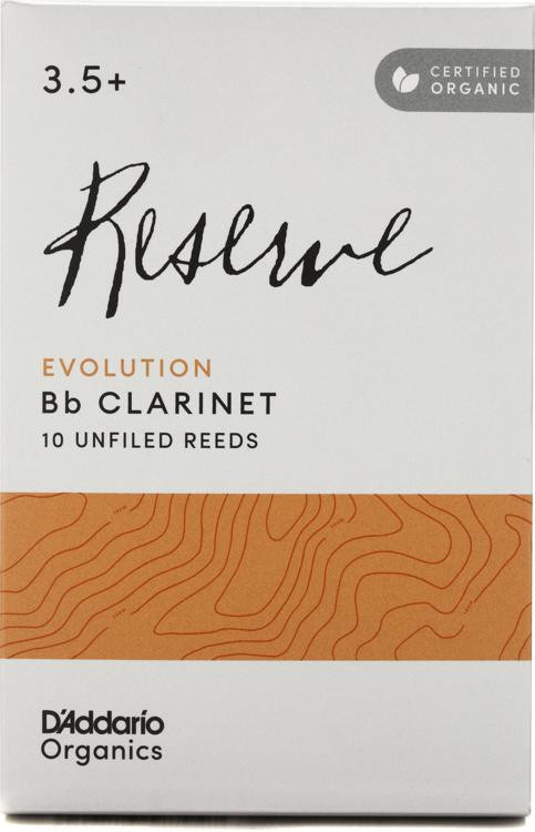 D'Addario Organics Reserve Evolution Bb Clarinet Reeds - 3.5+ (10-pack ...