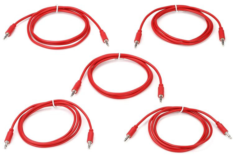 Black Market Eurorack Patch Cable 5-pack - 100cm Red | Sweetwater