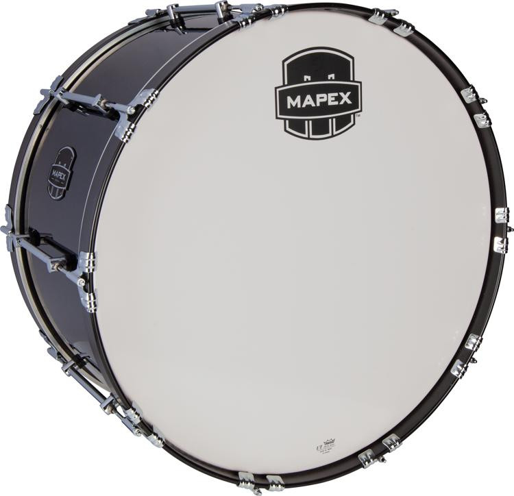 Mapex Quantum Mark II Marching Bass Drum 14 inches x 28 inches, Gloss Black | Sweetwater