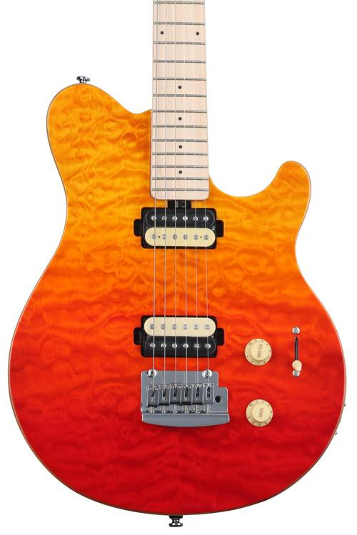 Sterling By Music Man Axis Quilted Maple Electric Guitar - Spectrum Red ...