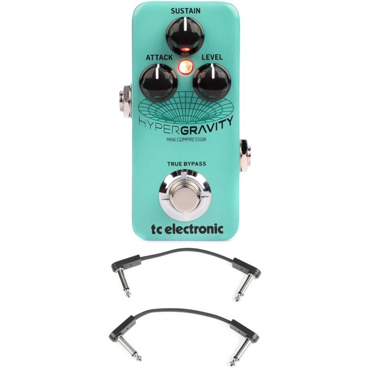 TC Electronic HyperGravity Mini Compressor Pedal with 3 Patch Cables ...