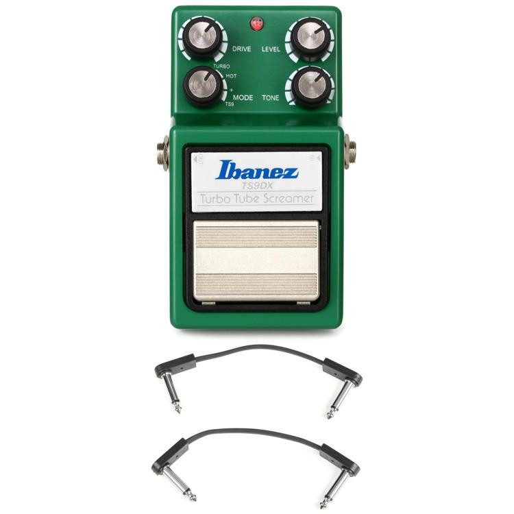 Ibanez TS9DX Turbo Tube Screamer Overdrive Pedal with 3 Patch Cables ...