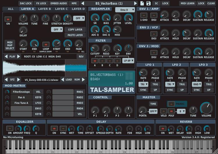 TAL Software TAL-Sampler Software Sampler Synthesizer | Sweetwater