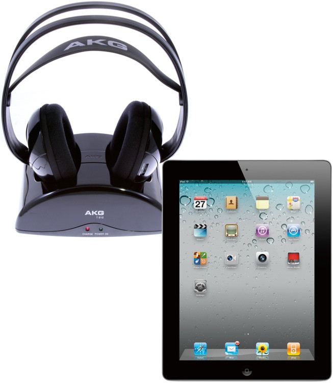 Apple iPad 2 + Wireless Headphones - 64GB Wi-Fi, Black | Sweetwater
